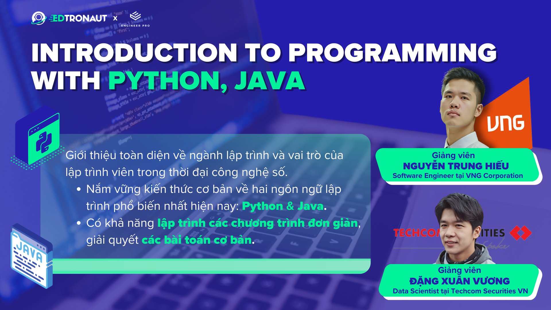 Introduction to programming with Python, Java | Edtronaut
